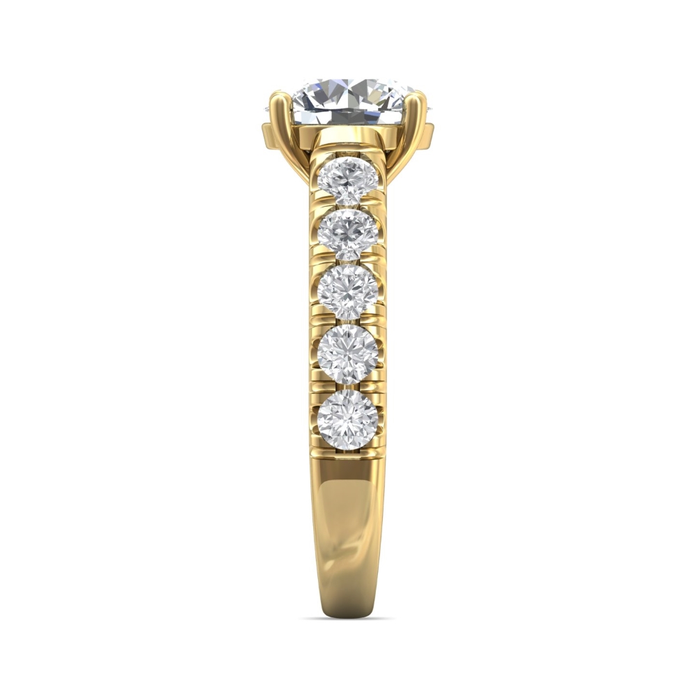 FlyerFit® 14K Yellow Gold Encore Engagement Ring - DERM18XXLYQ-F-8.5RD